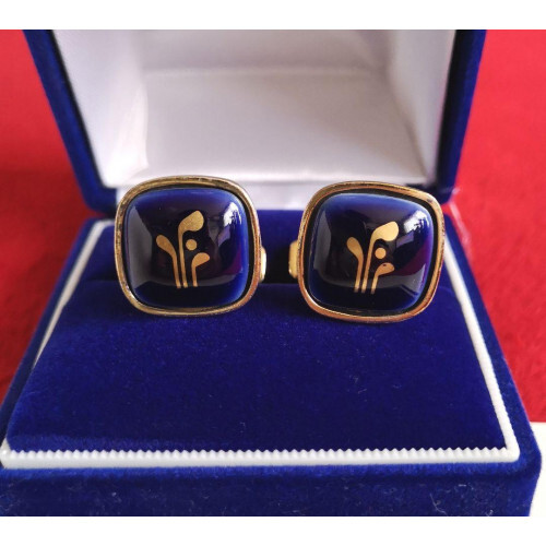Vintage cufflinks 1940s Rare GEORG JENSEN porcelain g… - Gem