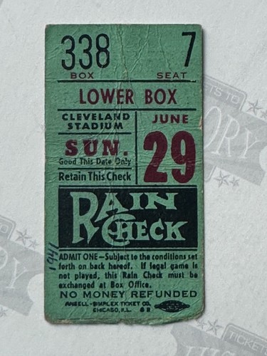 1947 Chicago White Sox Cleveland Indians Ticket HOFer Luke Appling HR 6 ...