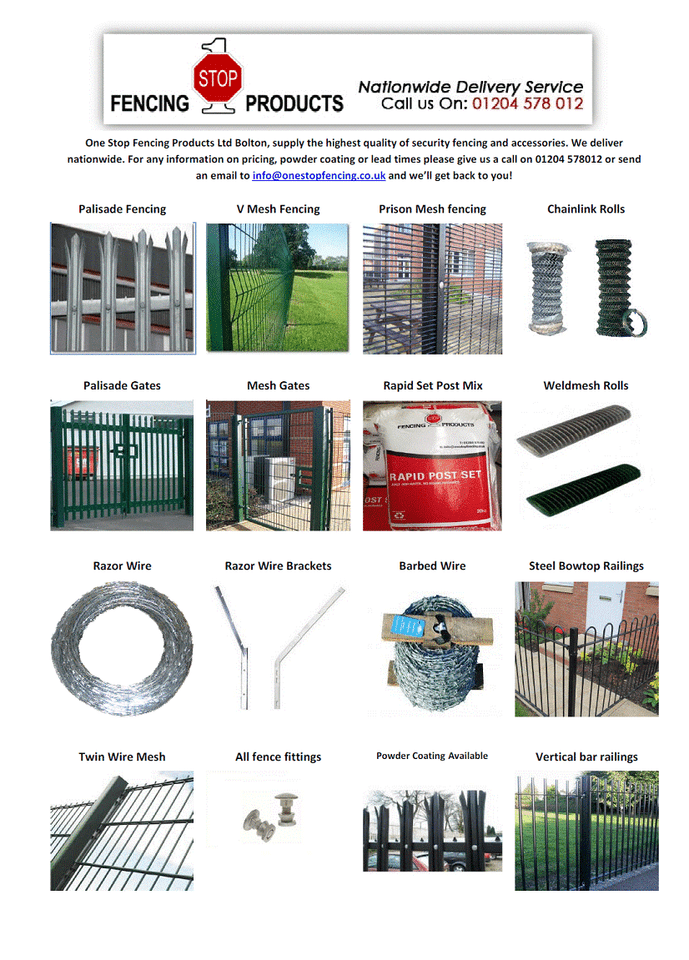 150mtrs (50 panels & 50 posts) 2.4m high V Mesh fencing PPC GREEN or ...