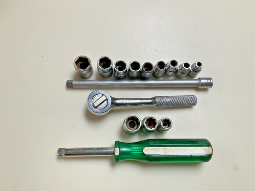 Set Of Vintage S-K 1/4” Drive Sockets, Ratchet, Nut Driver, & 6 Inch ...