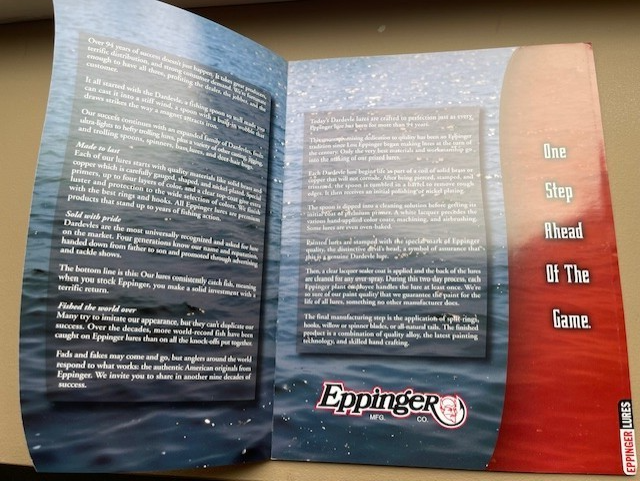vintage EPPINGER fishing lure advertising booklet great lure colour ...