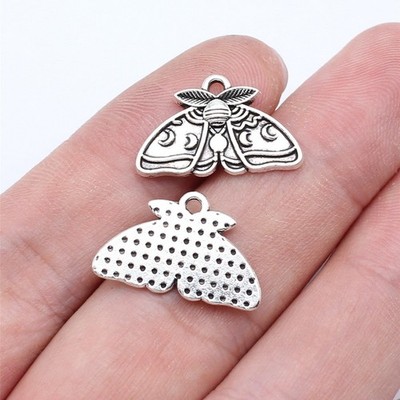 30PCS Antique Silver Tone Moth Charm Pendant, Gothic Viking Charm ...