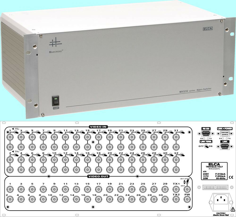 MX3232 - Matrix Switcher composite video & stereo audio 32IN–32 OUT(Ex ...