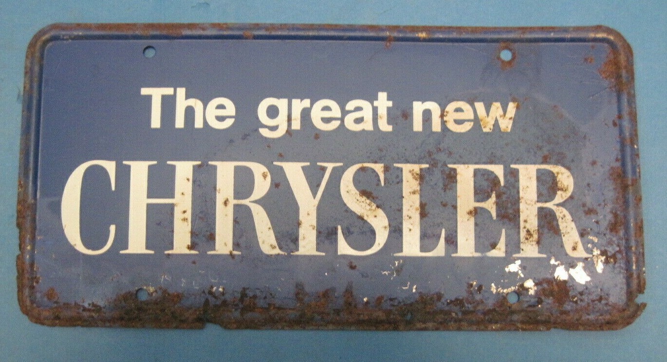 The Great New Chrysler vintage dealership license plate | eBay