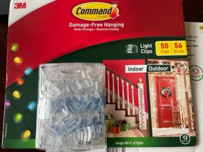 3M New Damage Free Hanging Light Clips 50 Clips NEW SEALED | eBay