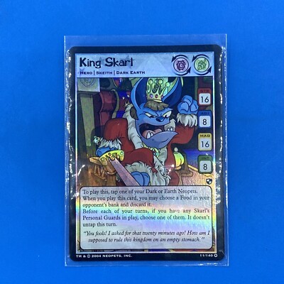 Neopets Rare Holo card king skarl 2004 11/140 | eBay