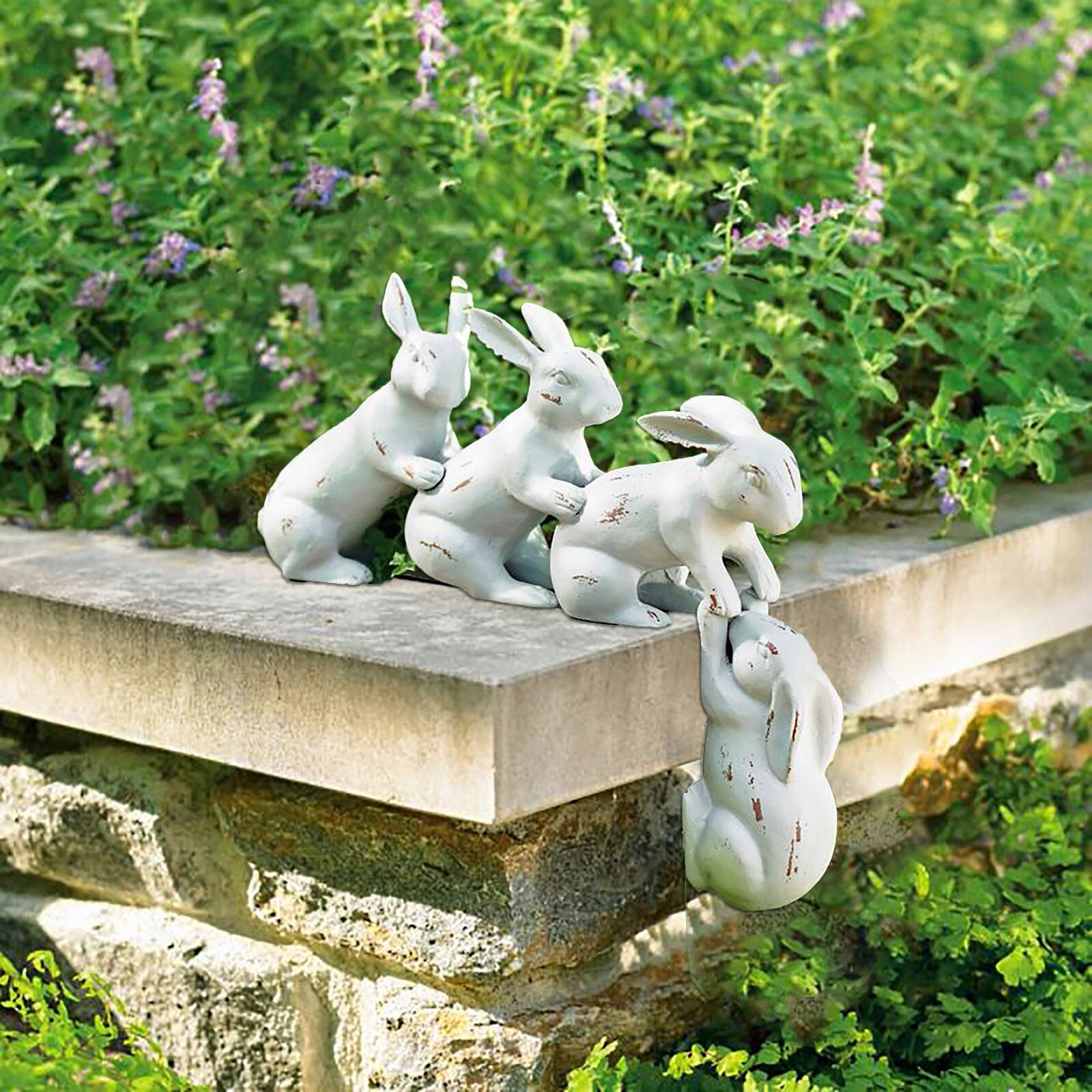 Bunny Rabbit Statue Garden Sculpture Tabletop Figurine Home Decor Gifts ...