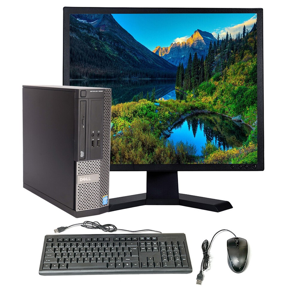 Dell Desktop Computer i3 16GB 2TB HD 512GB SSD Dual 22" Windows 10 Pro ...