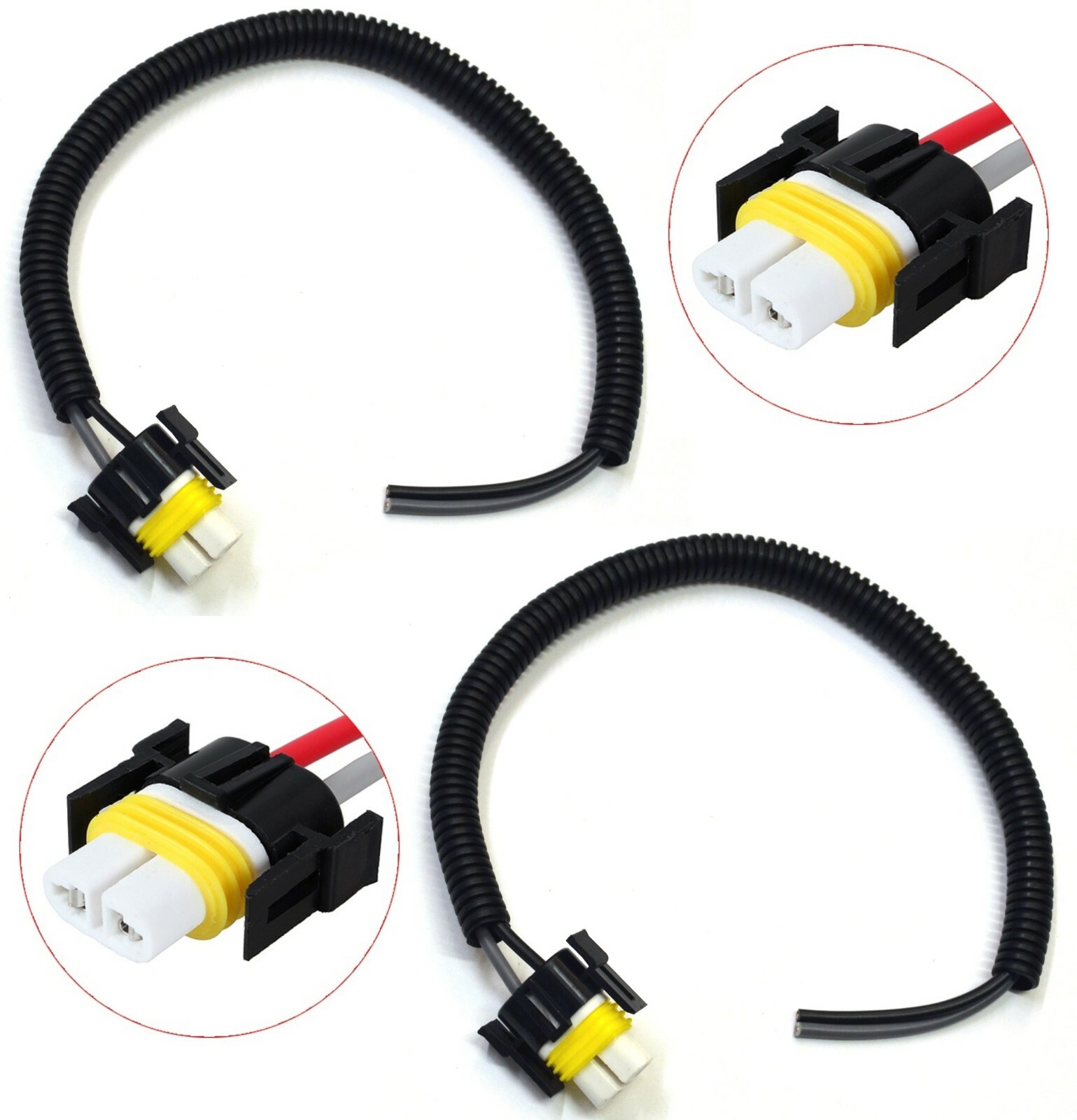 Extension Wire Pigtail Female Ceramic S 886 Two Harness Fog Light Bulb ...