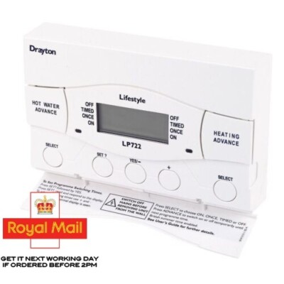 DRAYTON LP722 LIFESTYLE 2 CHANNEL 7 DAY BRITISH GAS UP1 PROGRAMMER ...