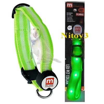 Nitebeams Embedded LED Dog Collar-Extra Large Neck Size: 25 to 30" | eBay