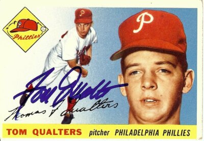Tom Qualters Signed Autographed Baseball Card 1955 Topps #33 Phillies ...