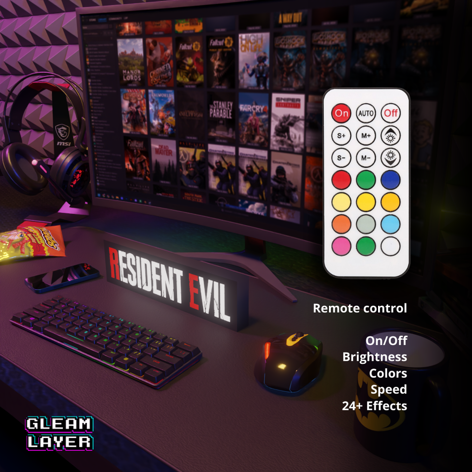 Resident Evil Led Gaming Lightbox RGB Light Sign | eBay