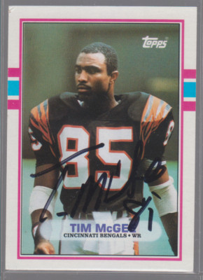 Autographed 1989 Topps Tim McGee - Bengals | eBay