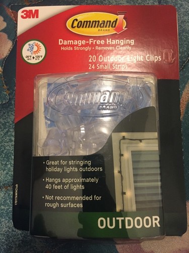3M COMMAND Clips for Hanging Outdoor Lights, 20 Clear Clips, New | eBay