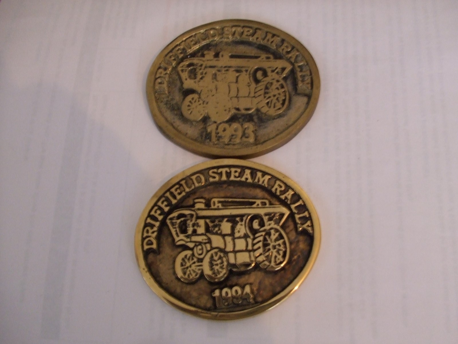 DRIFFIELD STEAM RALLY BRASS PLAQUES X2 (1993 and 1994) | eBay UK
