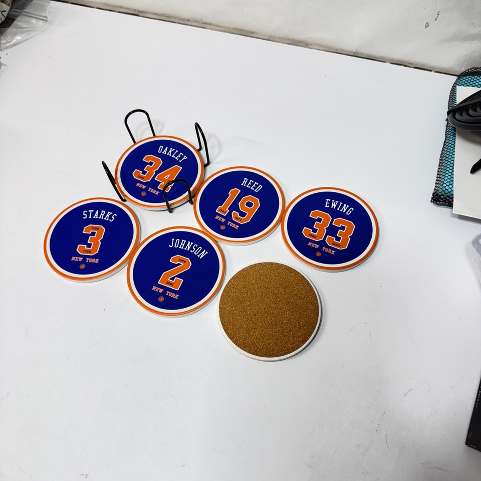 Yn Knick Coasters for Men, 6 Pack New York Basketball Ceramic Coasters ...