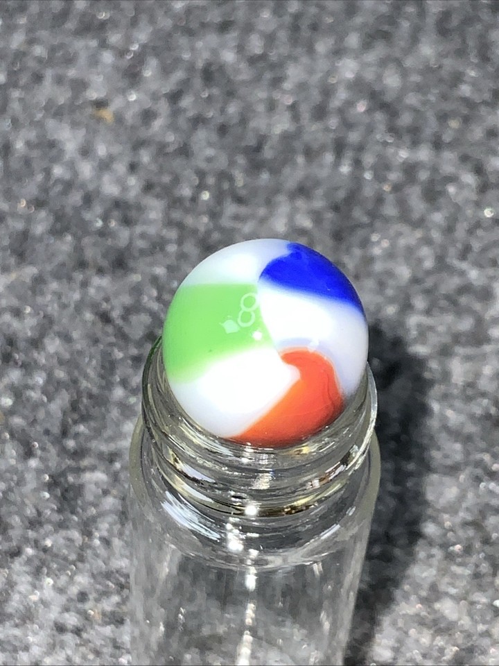 26 Marble King Tri-Color Rainbow Marbles - Green Blue Red White Patch ...