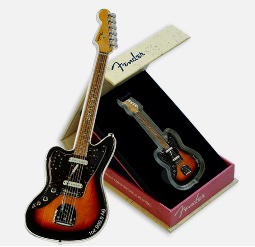 2024 PAMP Fender Jaguar Guitar Shaped Reverse Proof 1 oz 999.9 Silver ...