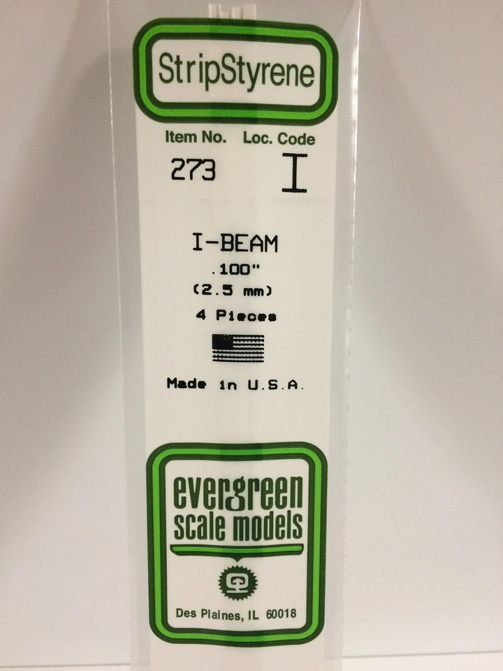 Evergreen Scale Models 273 Styrene I-Beam .100" (4 Pack) | eBay