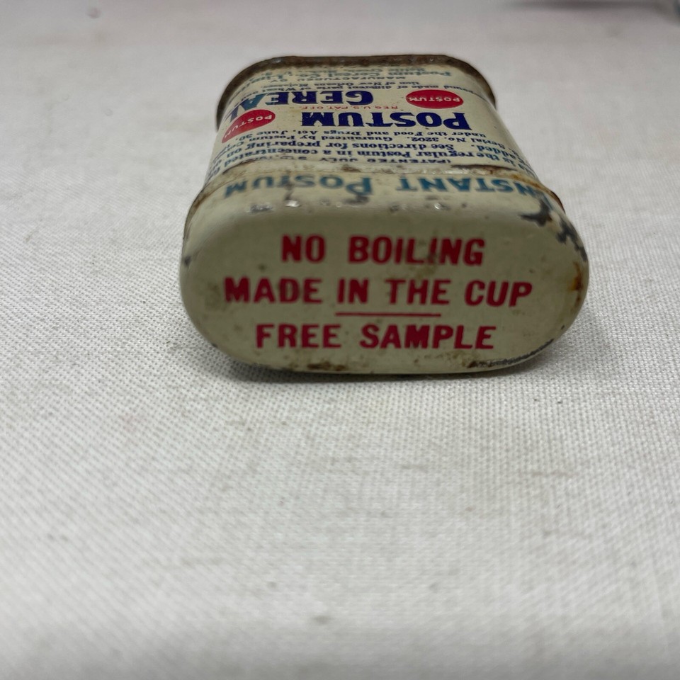Vintage Postum Cereal Free Sample Tin Can, Postum Cereal Co., Battle ...