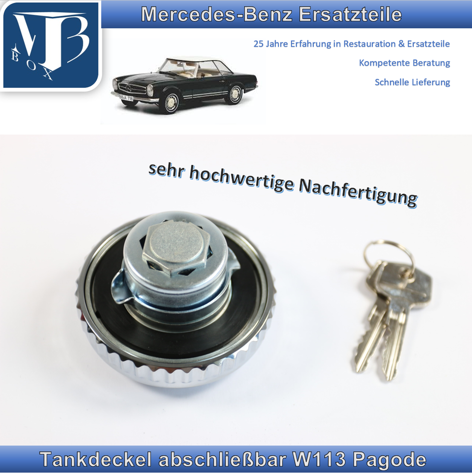 Mercedes-Benz W113 230SL Pagoda Fuel Cap, Lockable Fuel Closure | eBay