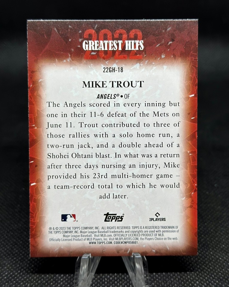 2023 Series 1 2022 Greatest Hits #22GH-18 Mike Trout - Los Angeles ...