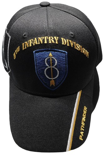 US Army 8th Infantry Division Black Shadow 3D Embroidered Cap Hat ...
