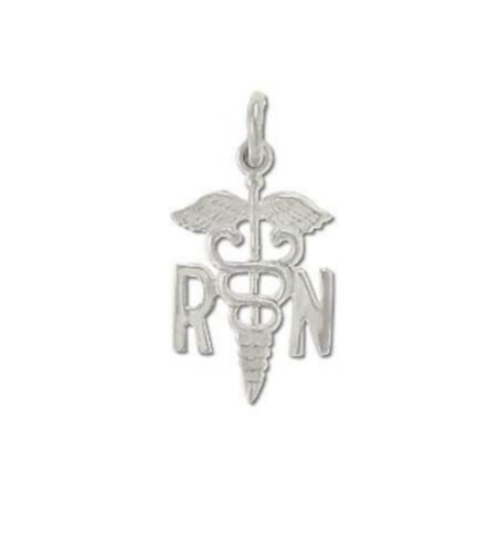 Sterling Silver Registered Nurse RN Caduceus Medical Symbol Charm ...
