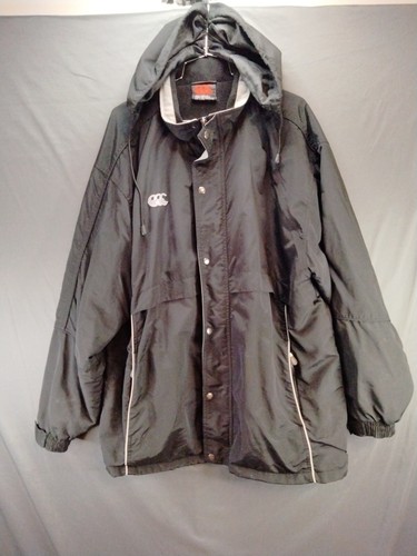CCC Canterbury Of New Zealand Jacket Mens XL Hooded Coat Black Rugby ...