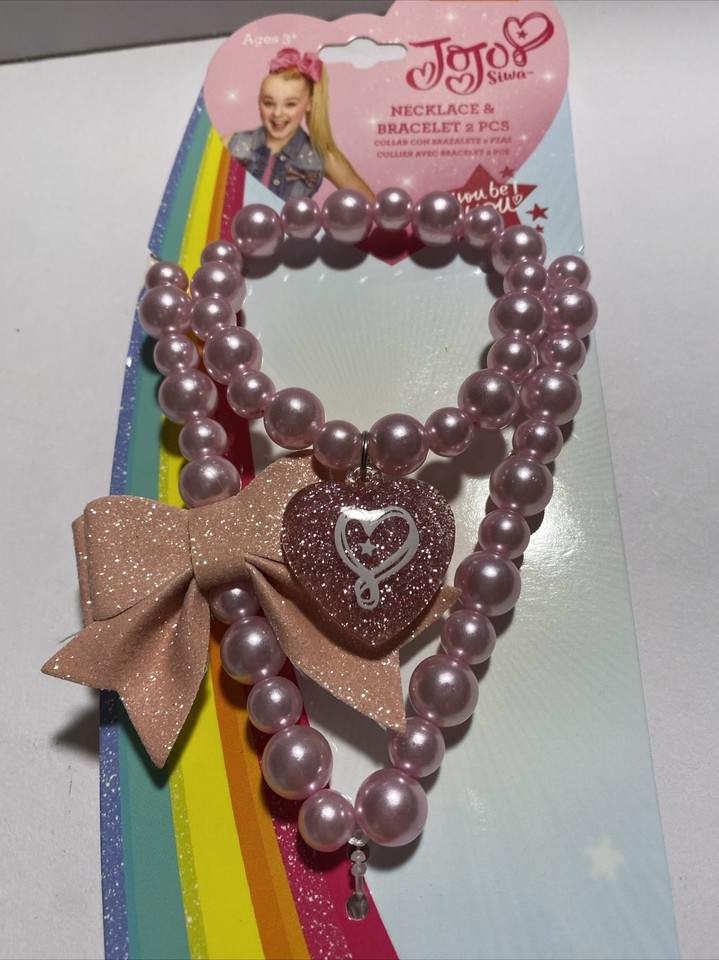 JoJo Siwa Necklace Bracelet Pink Costume Jewelry. Girls Fashion Jewelry ...