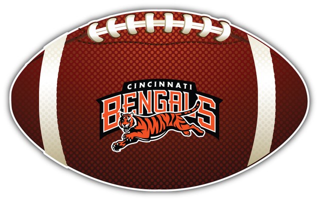 Cincinnati Bengals Full NFL Logo Ball Bumper Sticker Decal - 9'',12 ...
