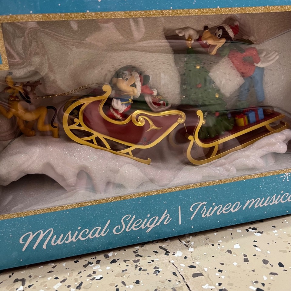 Disney Christmas Holiday Musical Sleigh Mickey Minnie Goofy Pluto Music ...