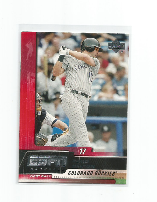 TODD HELTON (Colorado Rockies) 2005 UPPER DECK ESPN CARD #30 | eBay