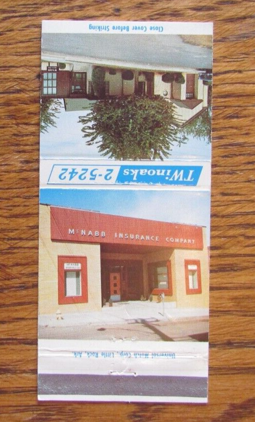 McNABB FUNERAL HOME MATCHBOOK COVER: POCAHONTAS, ARKANSAS EMPTY ...