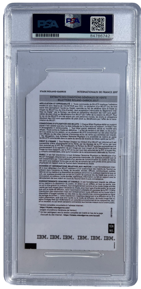 RAFAEL NADAL SIGNED 2017 FRENCH OPEN ROLAND GARROS TICKET FINALS RAFA ...