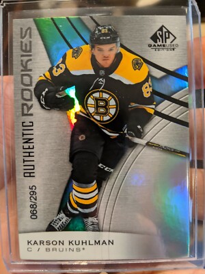 2019-20 Upper Deck SP Game Used Authentic Rookie RC Karson Kuhlman 68/ ...