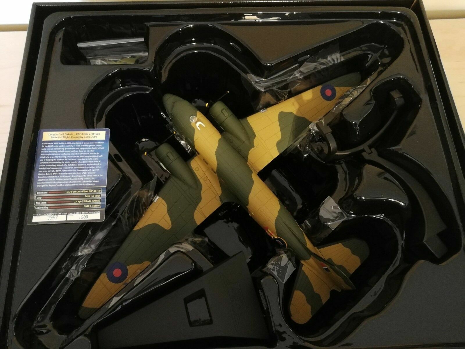 Corgi AA38204 Douglas C-47 Dakota RAF BoBMF Coningsby 2009 Ltd Ed 0001 ...