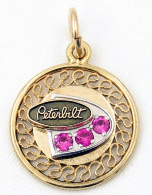 10K pin - Peterbilt - 3 red stones - charm / pendant | eBay