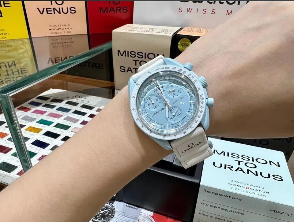 NEW Swatch x Omega Moonswatch Mission To The Uranus Watch - With Box | eBay