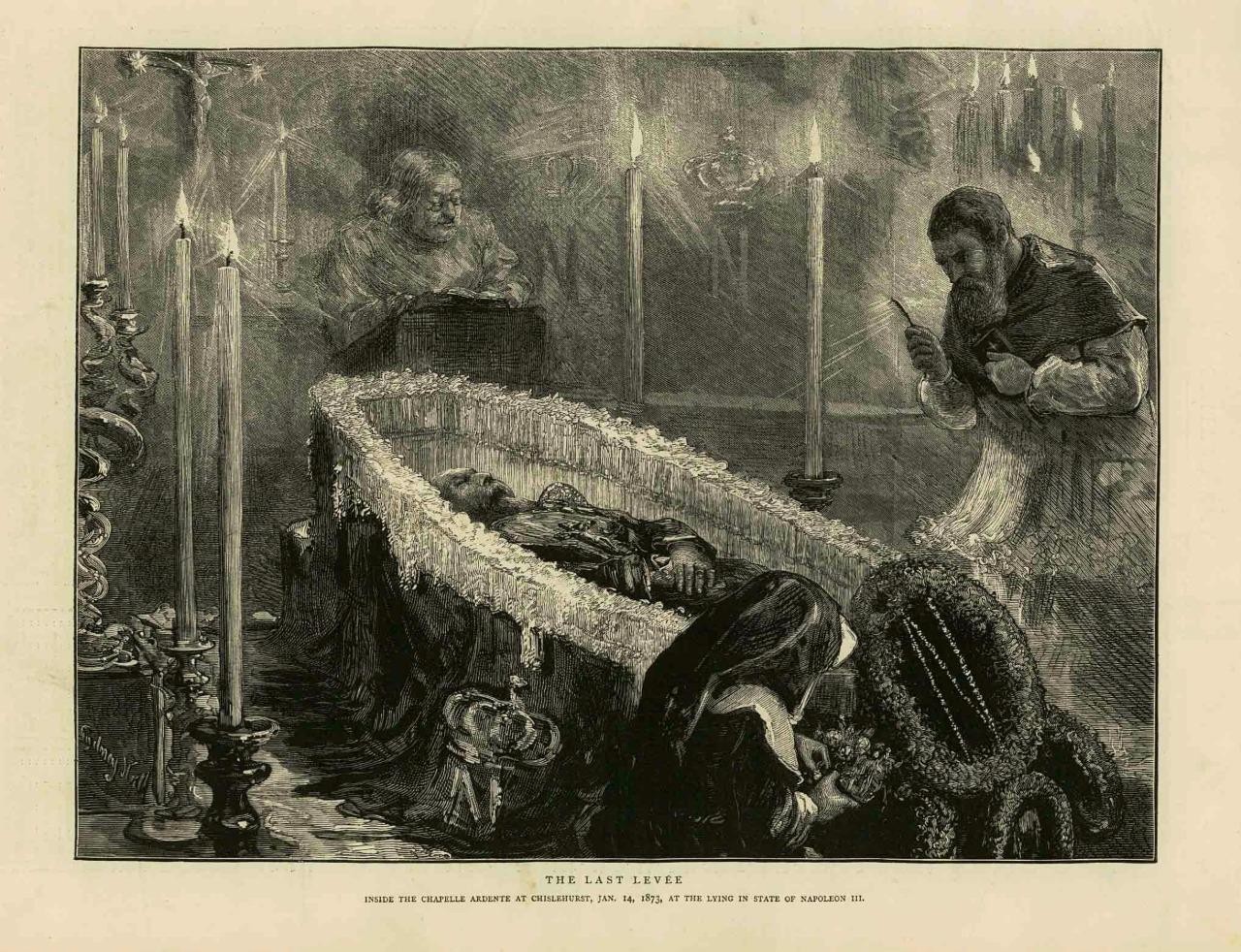 1873 - Antique Print KENT Chislehurst Chapelle Ardente Napoleon Levee ...