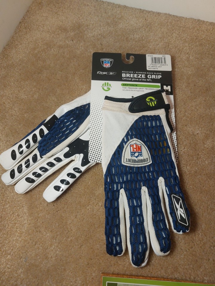 REEBOK NFL BREEZE GRIP ADULT RECEIVER FOOTBALL GLOVES, RF0035, NWT | eBay