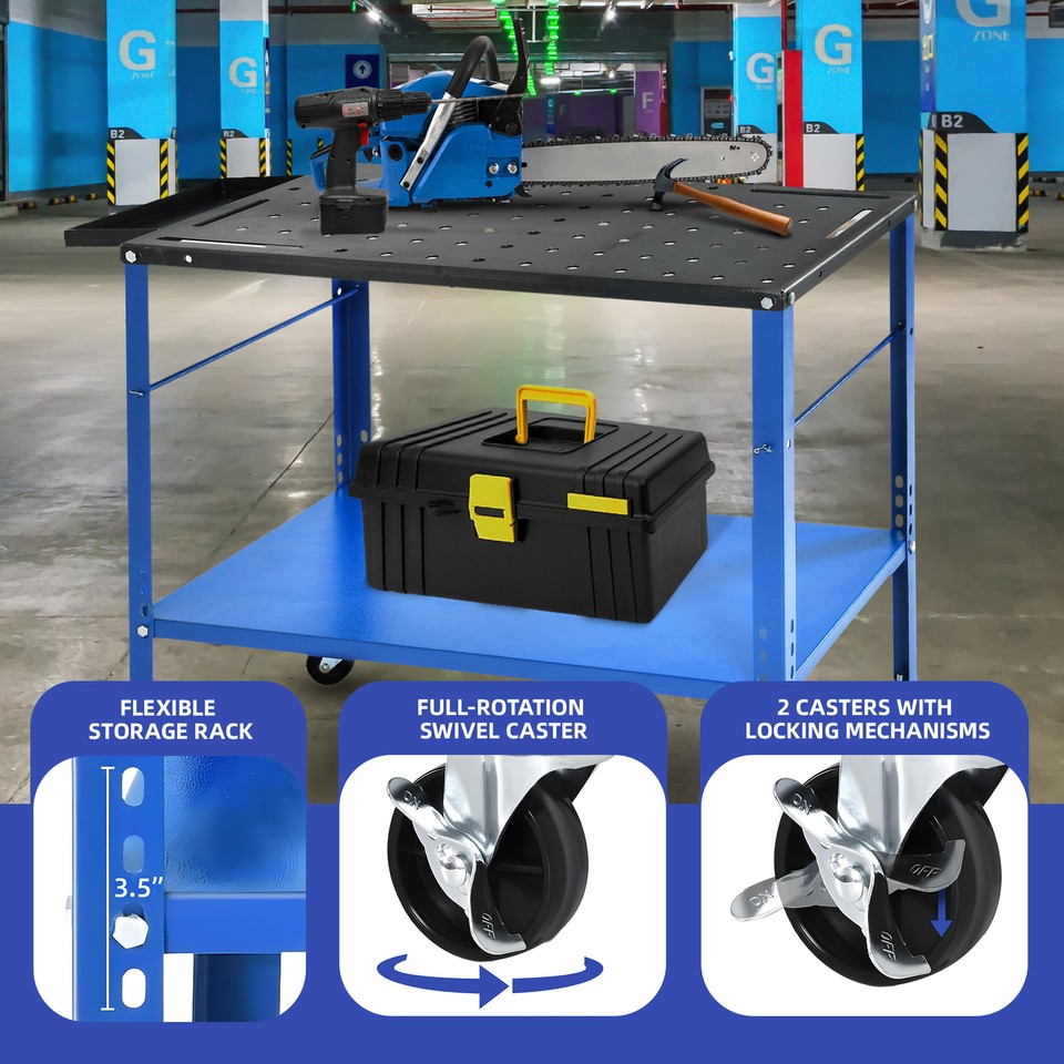 36x18" Heavy Duty Welding Table Steel Frame Garage Work Bench Storage ...