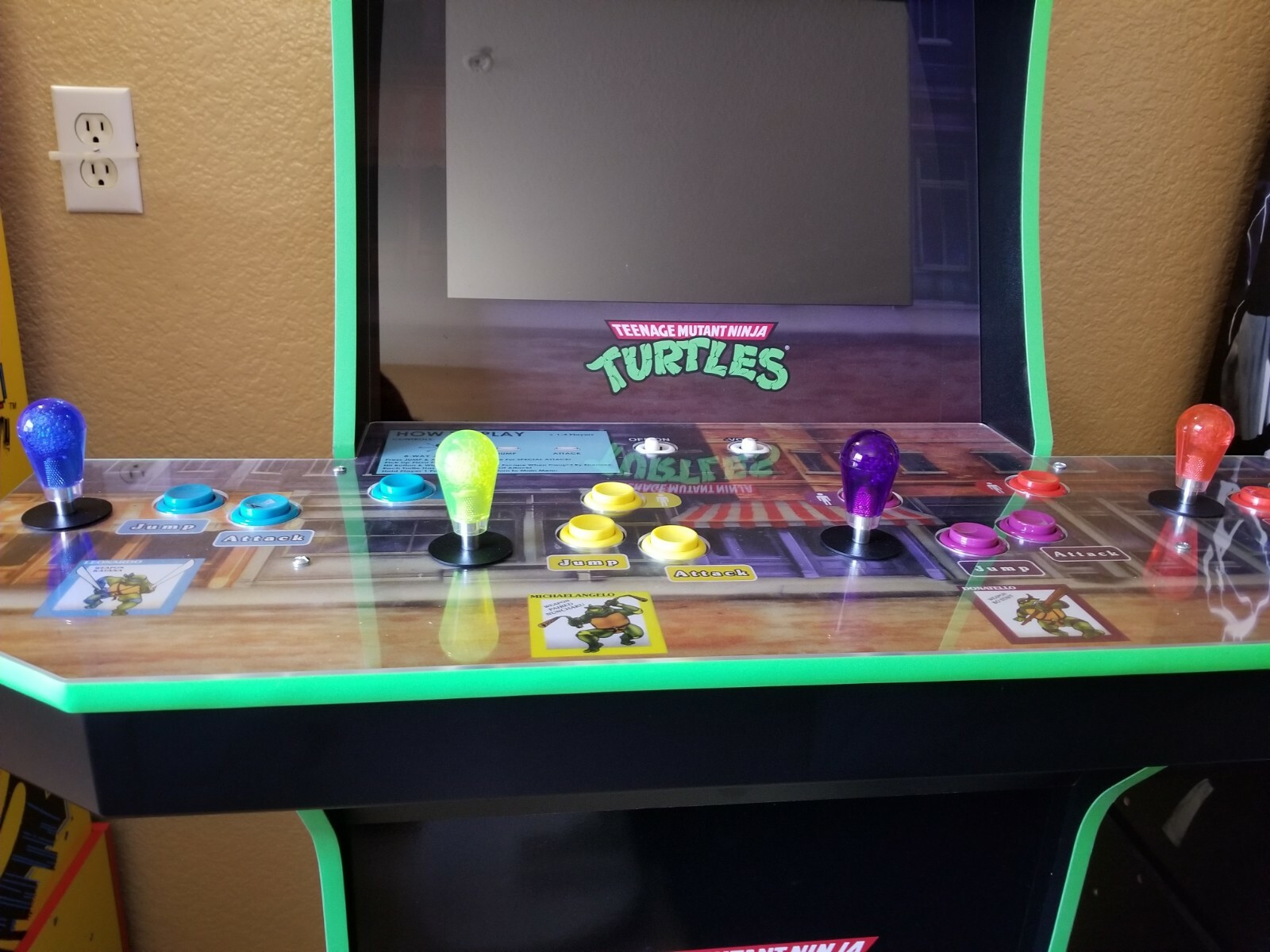 Arcade1up Teenage Mutant Ninja Turtles TMNT 4X Joystick Bat Top Handles ...