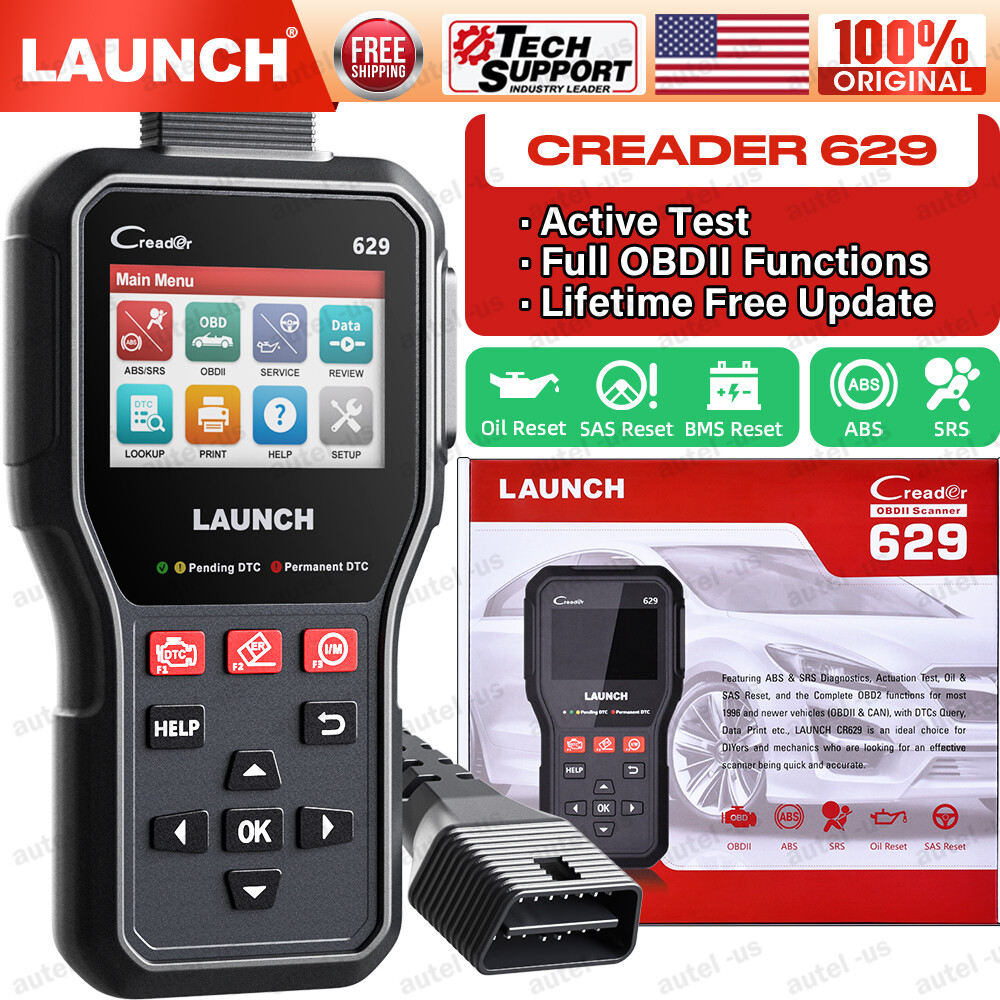 LAUNCH CR629 Car ABS SRS SAS BMS Oil OBD2 Code Reader Scanner ...