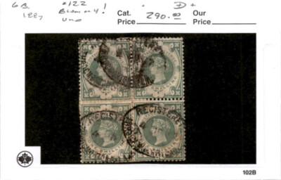 Great Britain, Postage Stamp, #122 Block Used, 1887 Queen Victoria (AZ) | eBay