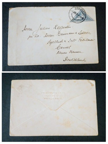 EXT RARE SOUTH AFRICA “ONLY 3 KNOWN” TRIANGLE STAMP USED ON COVER “4 ...