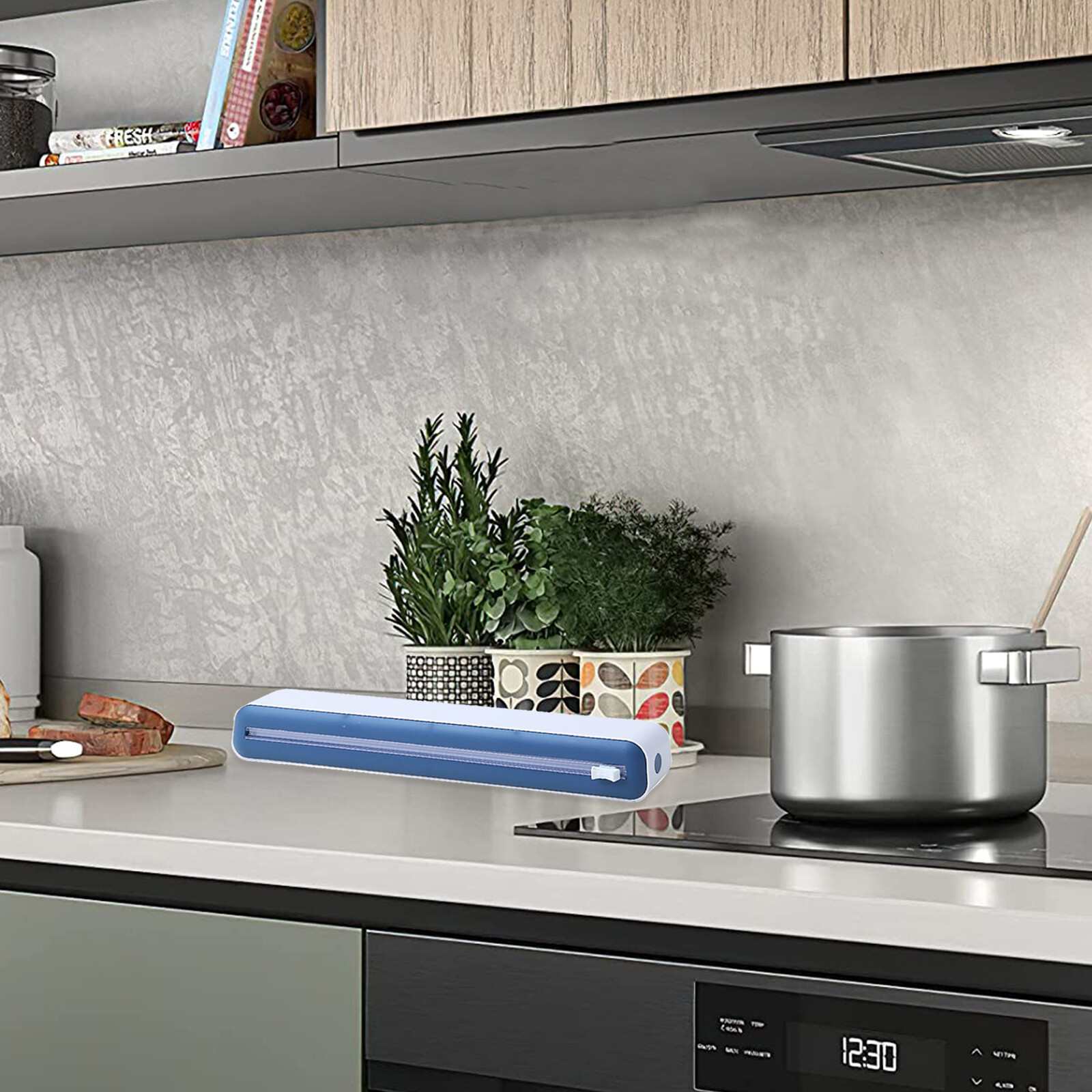 Magnetic Cling Film Cutter Box Dustproof Plastic Food Wrap Dispenser ...