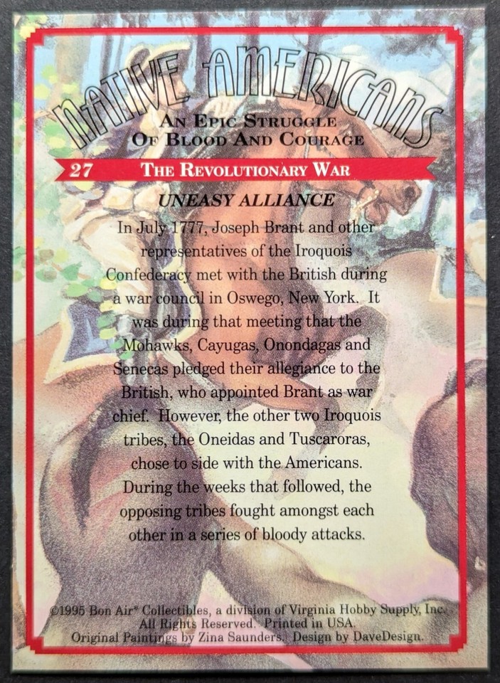 The Revolutionary War 1995 Native Americans Western Card #27 (NM) | eBay