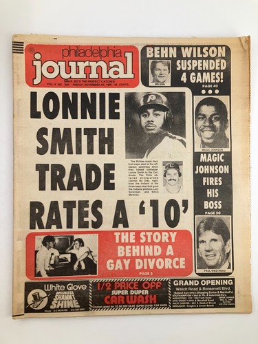 Philadelphia Journal Tabloid November 20 1981 Vol 4 #294 Lonnie Smith ...